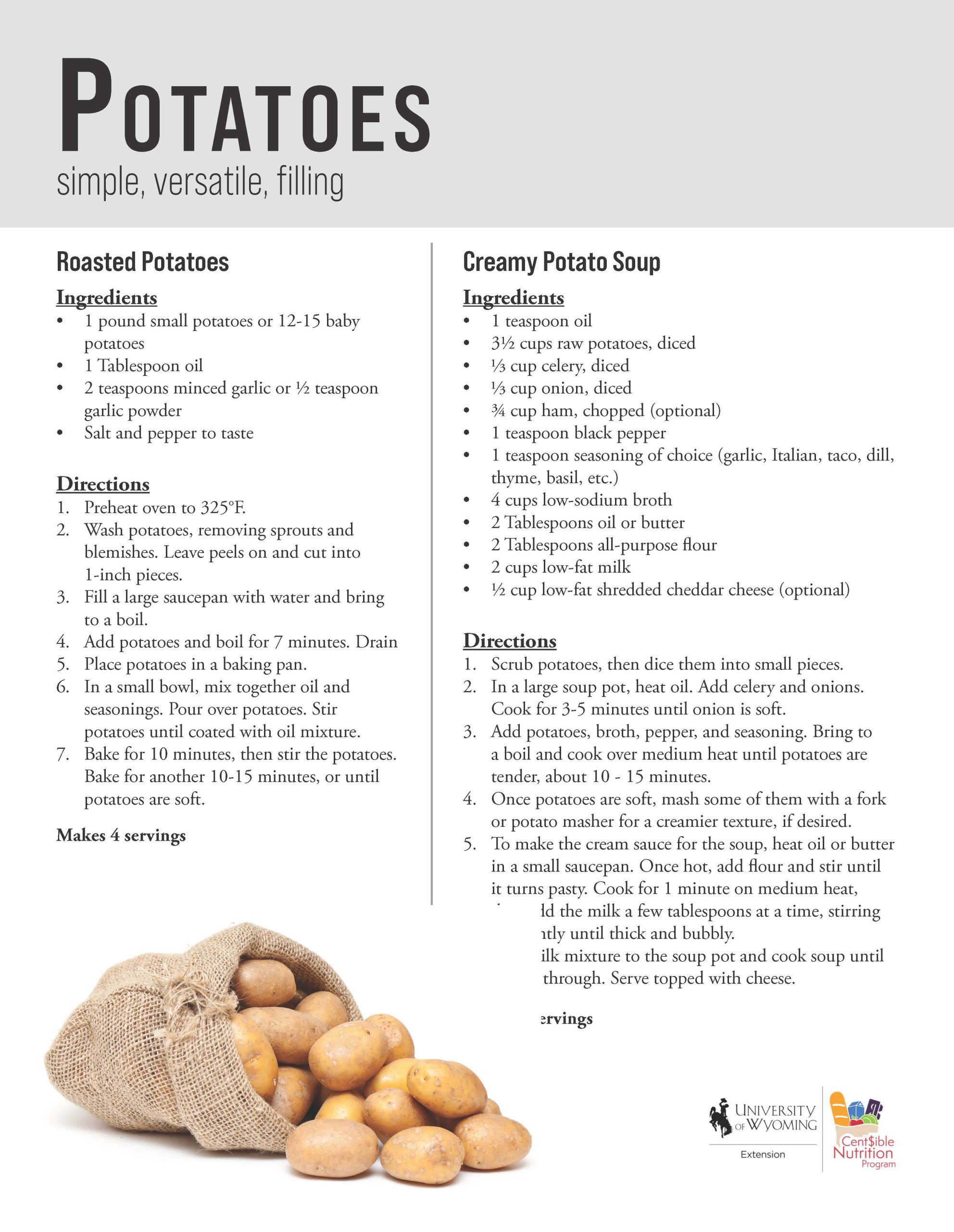 Potatoes – Wyoming Cent$ible Nutrition
